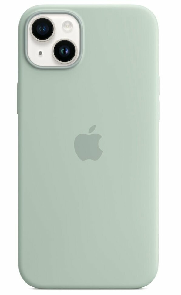 Накладка Apple Silicone Case with MagSafe для iPhone 14 Plus Succulent (светло-зеленый) (MPTC3)