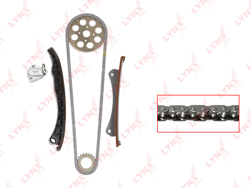 Комплект цепи ГРМ LYNXauto TK-0215. Для SUZUKI Сузуки Ignis II 1.3D 03>/Swift III 1.3D 05>, OPEL Опель Astra(Астра) H/J 1.3D 05>/Combo 1.3D 05>/Corsa(