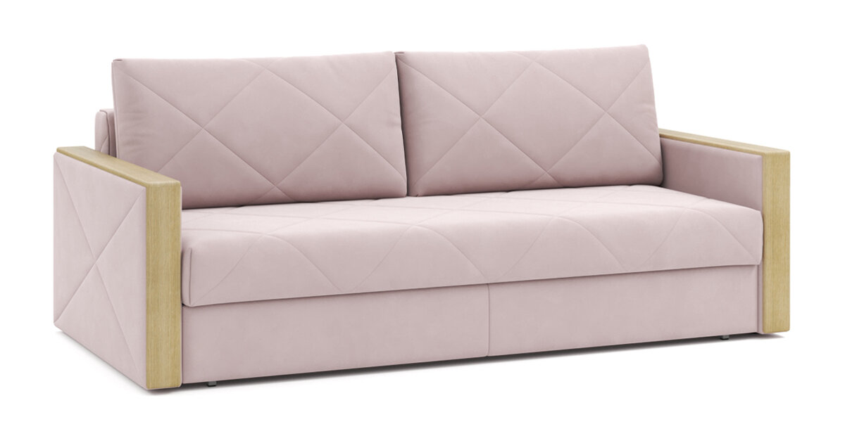 Прямой диван Цвет Диванов Мюнхен NEXT 22 декор дуб каньон 222 прямой Жемчужно-розовый