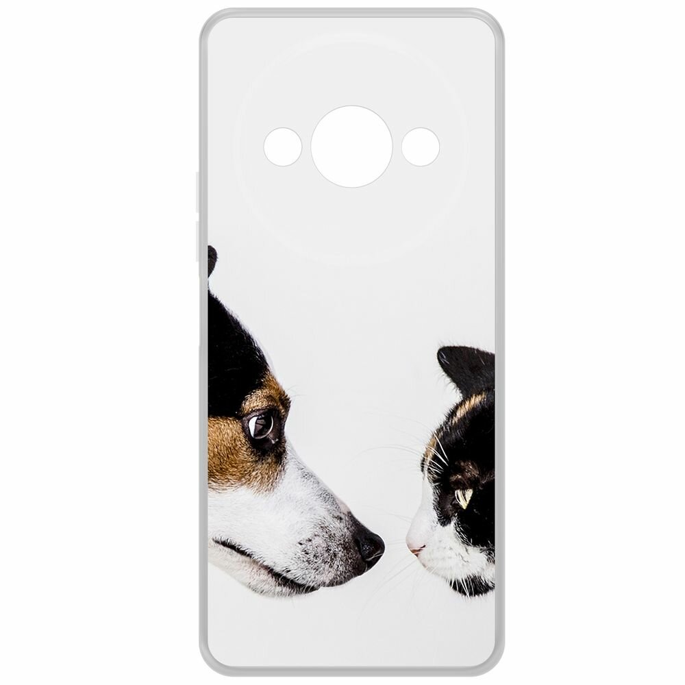 Чехол-накладка Krutoff Clear Case Собаки против кошек для Xiaomi Redmi A3