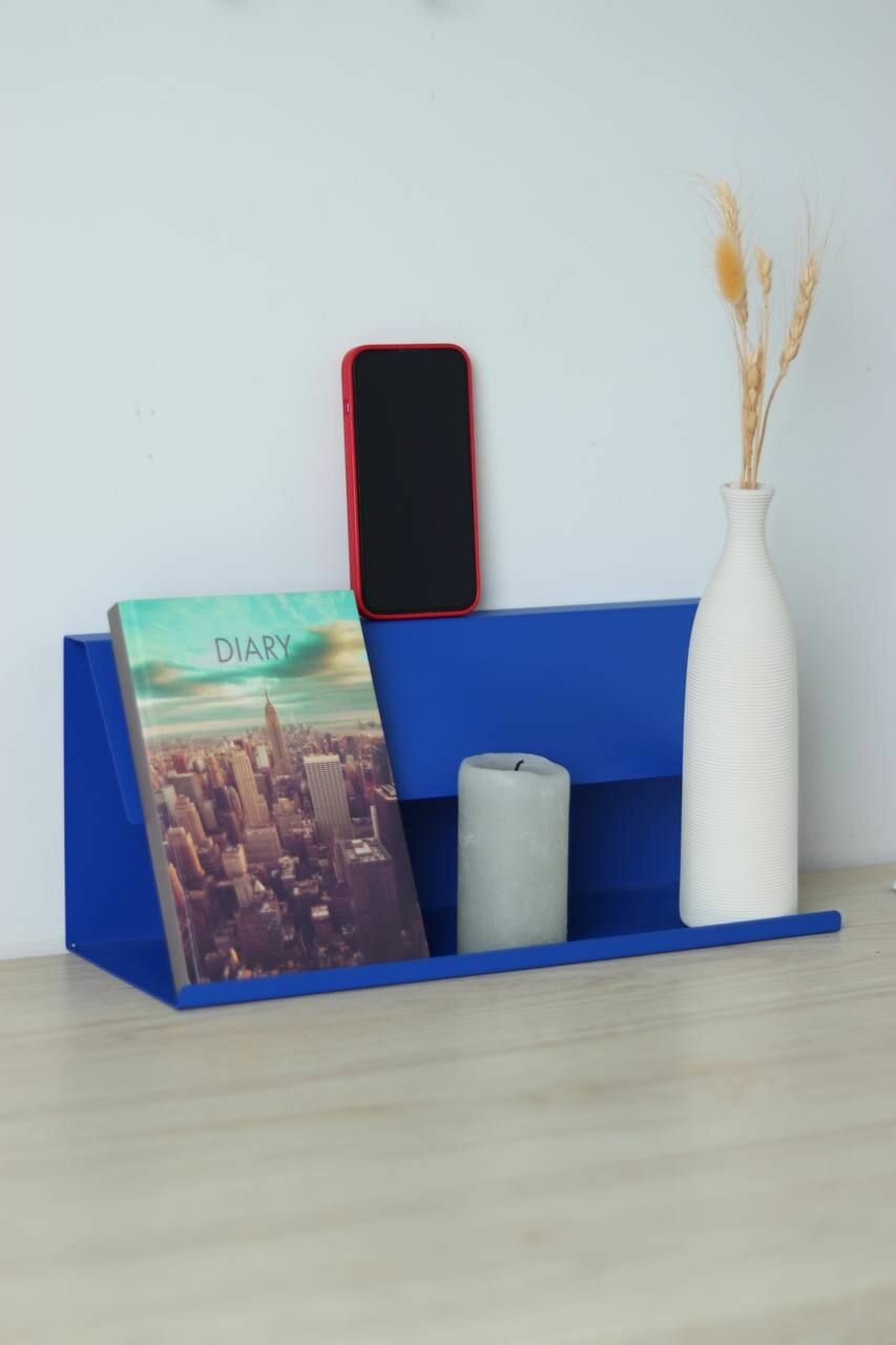 Полка настольная интерьерная синяя