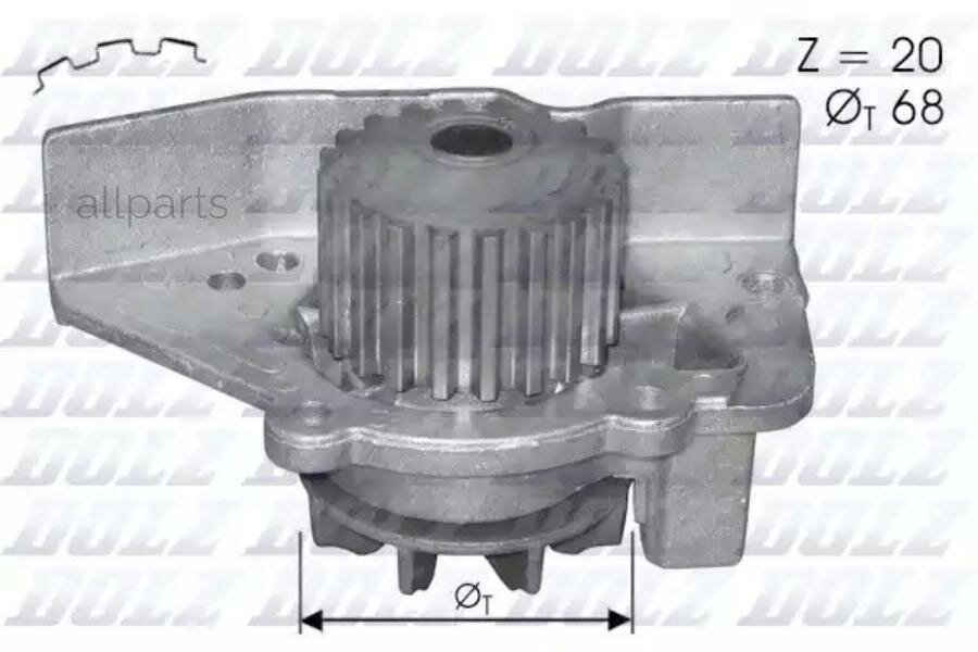 DOLZ C118 Насос водяной PEUGEOT 306/406/SW 2.0i 16v 96-, CITROEN Xantia/XM/Xsara 2.0i VSX 16v CV132 93-
