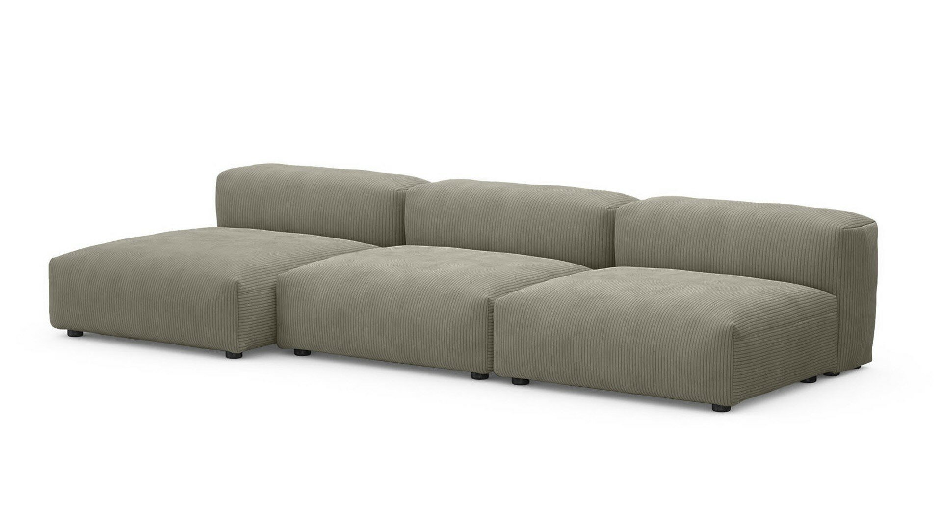 Диван с оттоманкой Фиджи (малый) Cilium Brown NEW 315x137x62 см, коричневый Вельвет, нераскладной GOODFORM