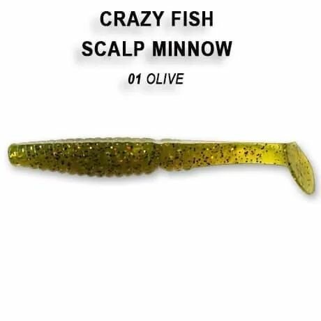 Силиконовые приманки Crazy Fish Scalp minnow 5.5" 19-130-1-4, креветка, 4 шт. Приманка для рыбалки, 130 мм.