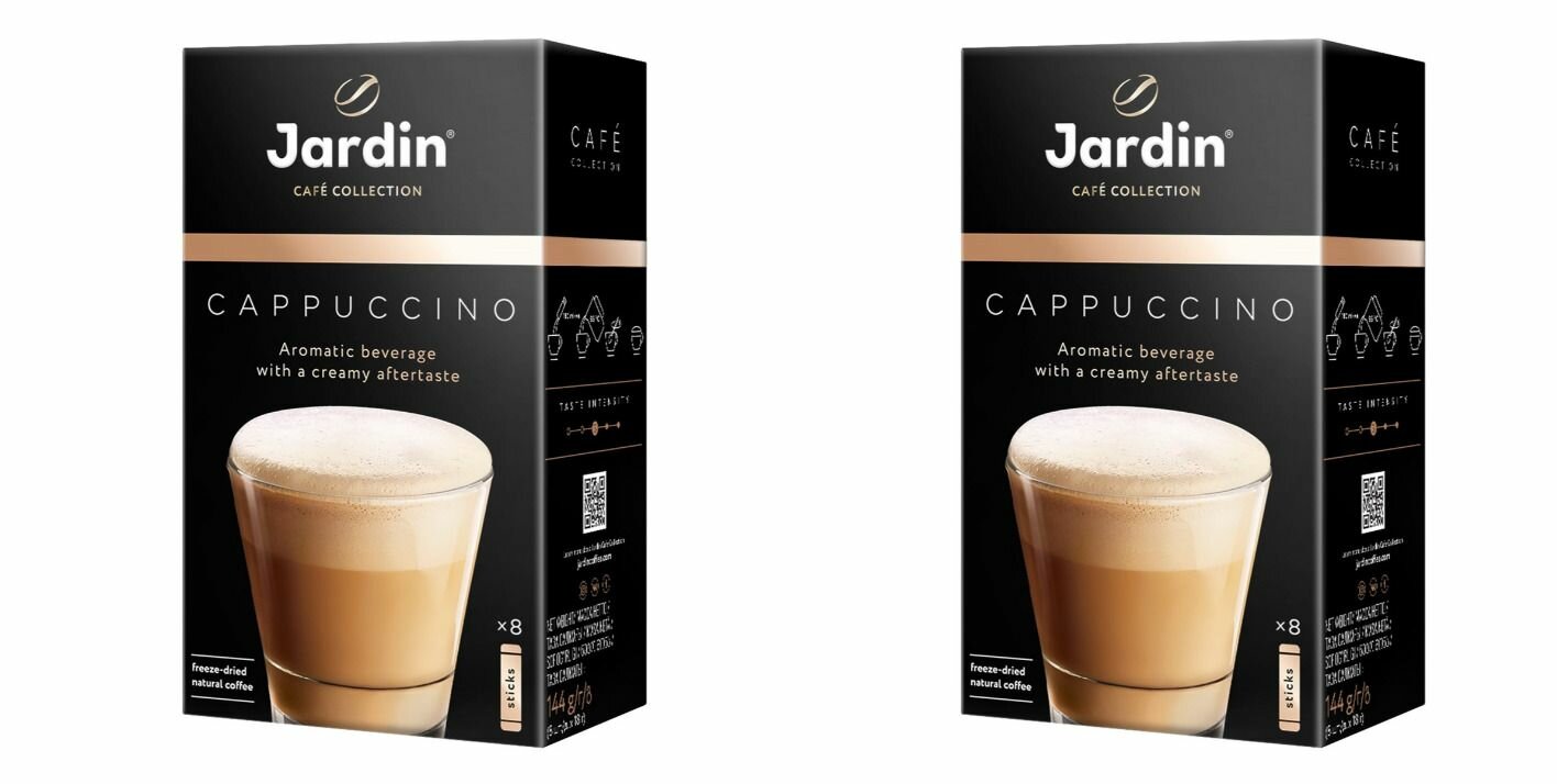 Jardin Кофе растворимый Капучино 3в1, 8 штук по 18 г, 2 уп