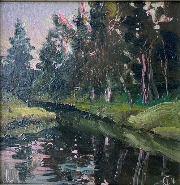 ART-Salon at Oktyabrskaya "Омут" 16,5х16,5 см, холст, масло; ручная работа