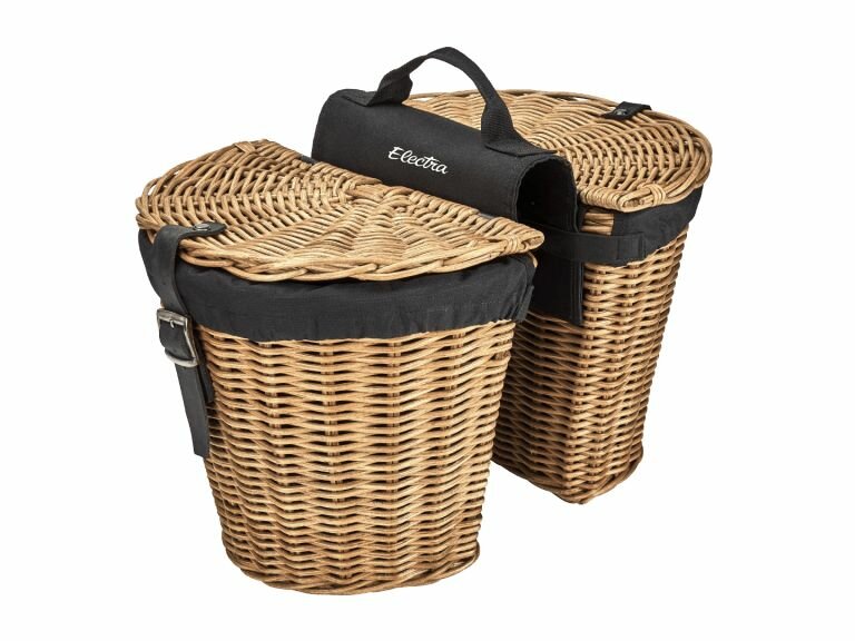 Корзина для велосипеда Electra Rattan Natural задняя сбоку на багажник ротанговая до 3.6кг