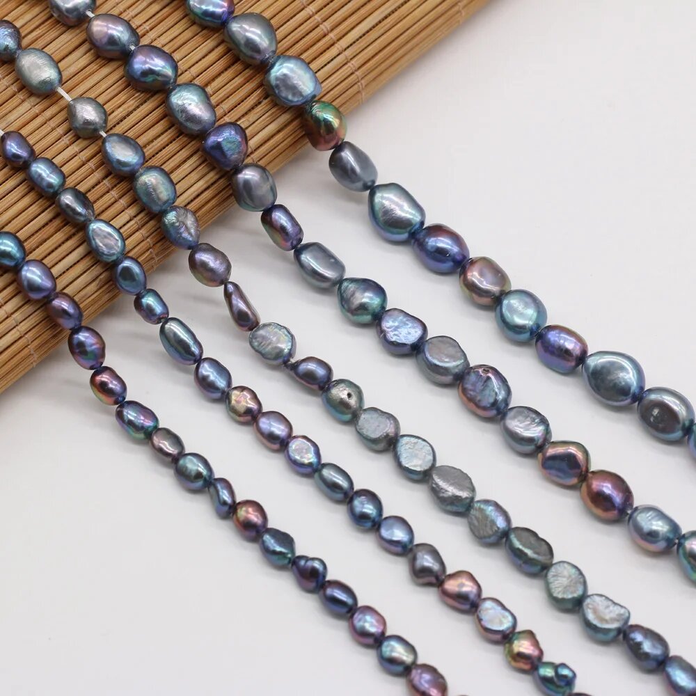 Бусины из натурального пресноводного жемчуга 8-9mm, черный