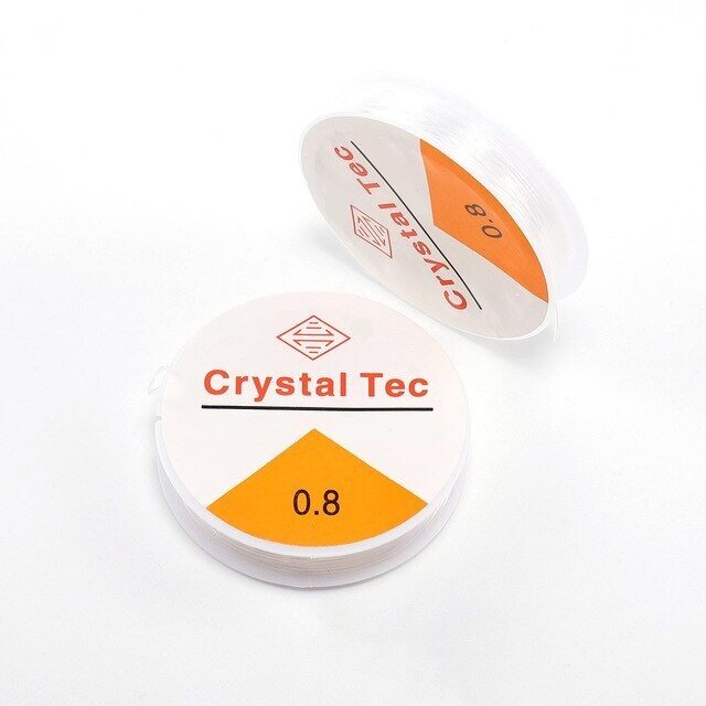 Нить-Резинка элистичная Crystal Tec для рукоделия (бисероплетения), диаметр 0,8 мм, длина 10 м, прозрачная, 10 шт