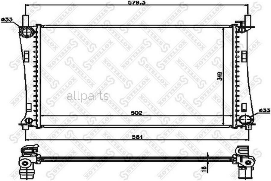 STELLOX 1025157SX радиатор системы охлаждения!\ Ford Fiesta/Fusion 1.4/1.6 16V 02>