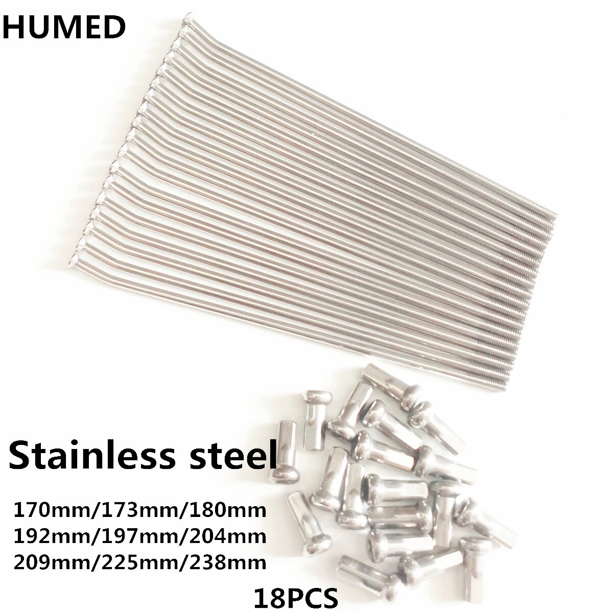 18 шт./партия, спицы из нержавеющей стали для мотоцикла 170/173/180/192/197/204/209/225/238 мм 4.0mmX192mm 18pcs
