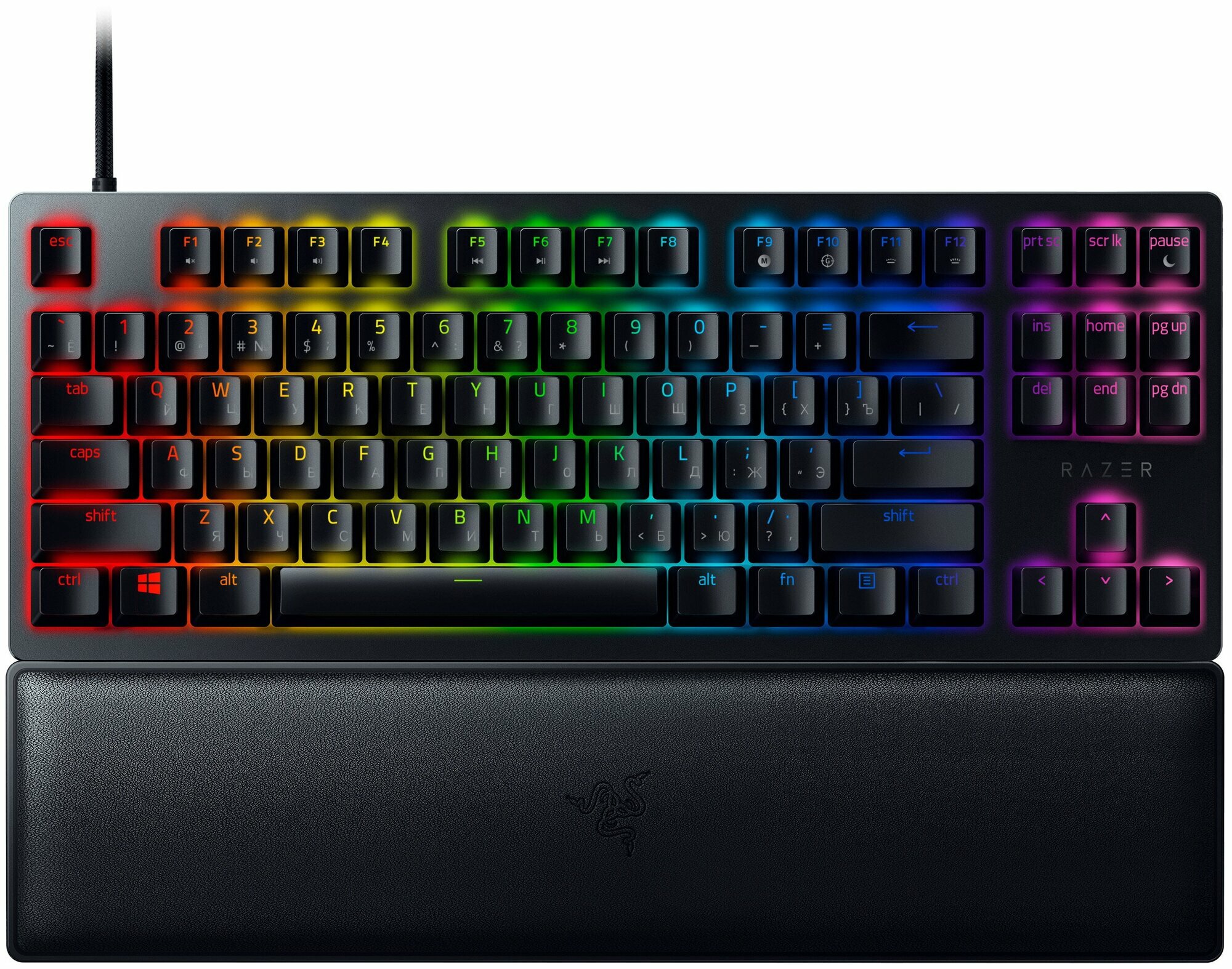 Клавиатура Razer Huntsman V2 TKL, USB, c подставкой для запястий, черный [rz03-03941400-r3r1]