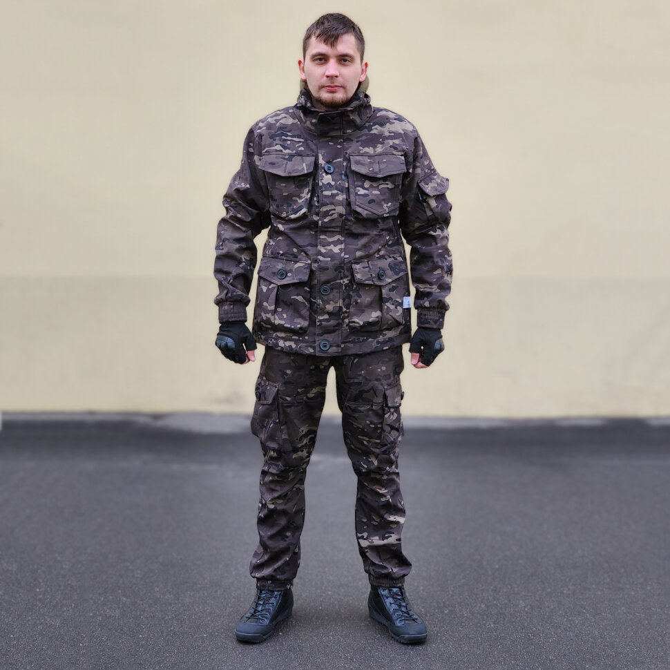 Камуфляжный костюм на флисе, рип-стоп, 60-62/183-186 (60-62/183-186)