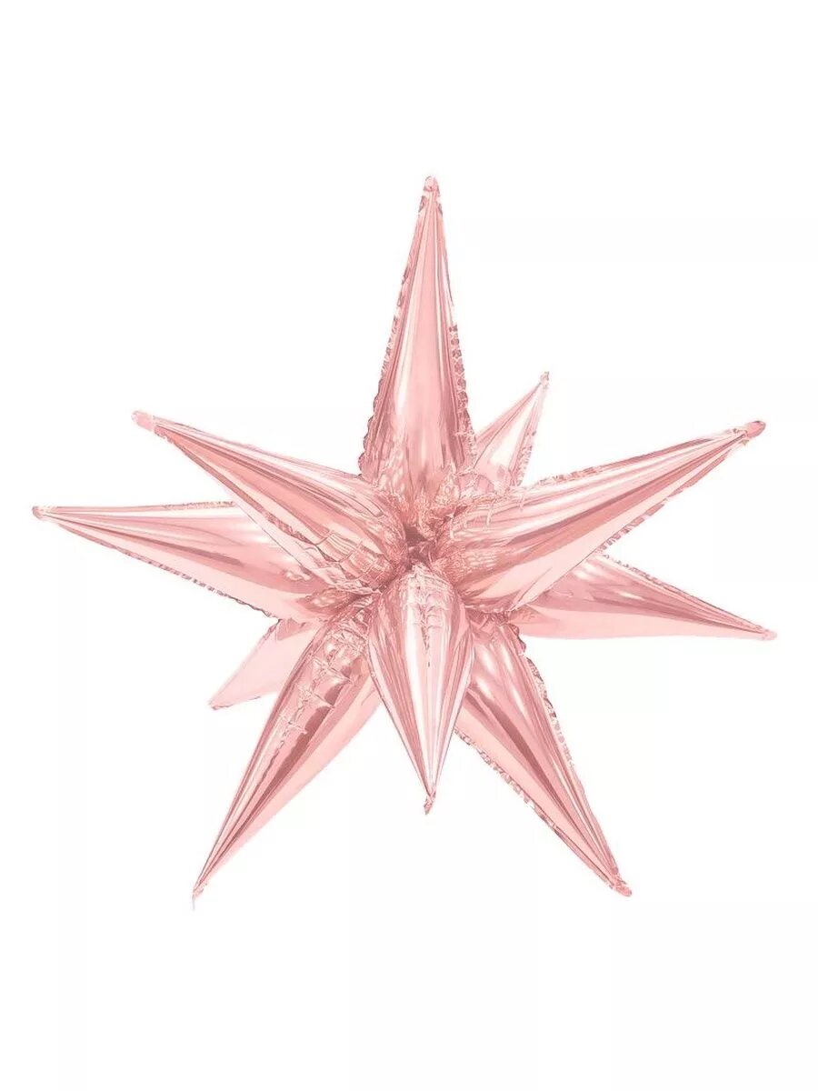 Звезда Составная Пыльная роза в упаковке, фольгированный шар (26"/66 см ) 1 шт. / AGURA, Россия