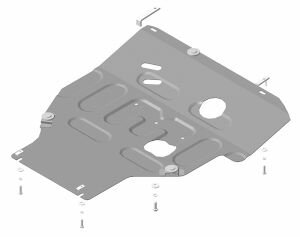 Защита двигателя, КПП. 2 мм, Сталь. для Nissan NV200 2010-2016, Nissan Tiida 2006-2014, Nissan Tiida 2015-2018, Nissan Sentra 2014-2018 MOTODOR.71427