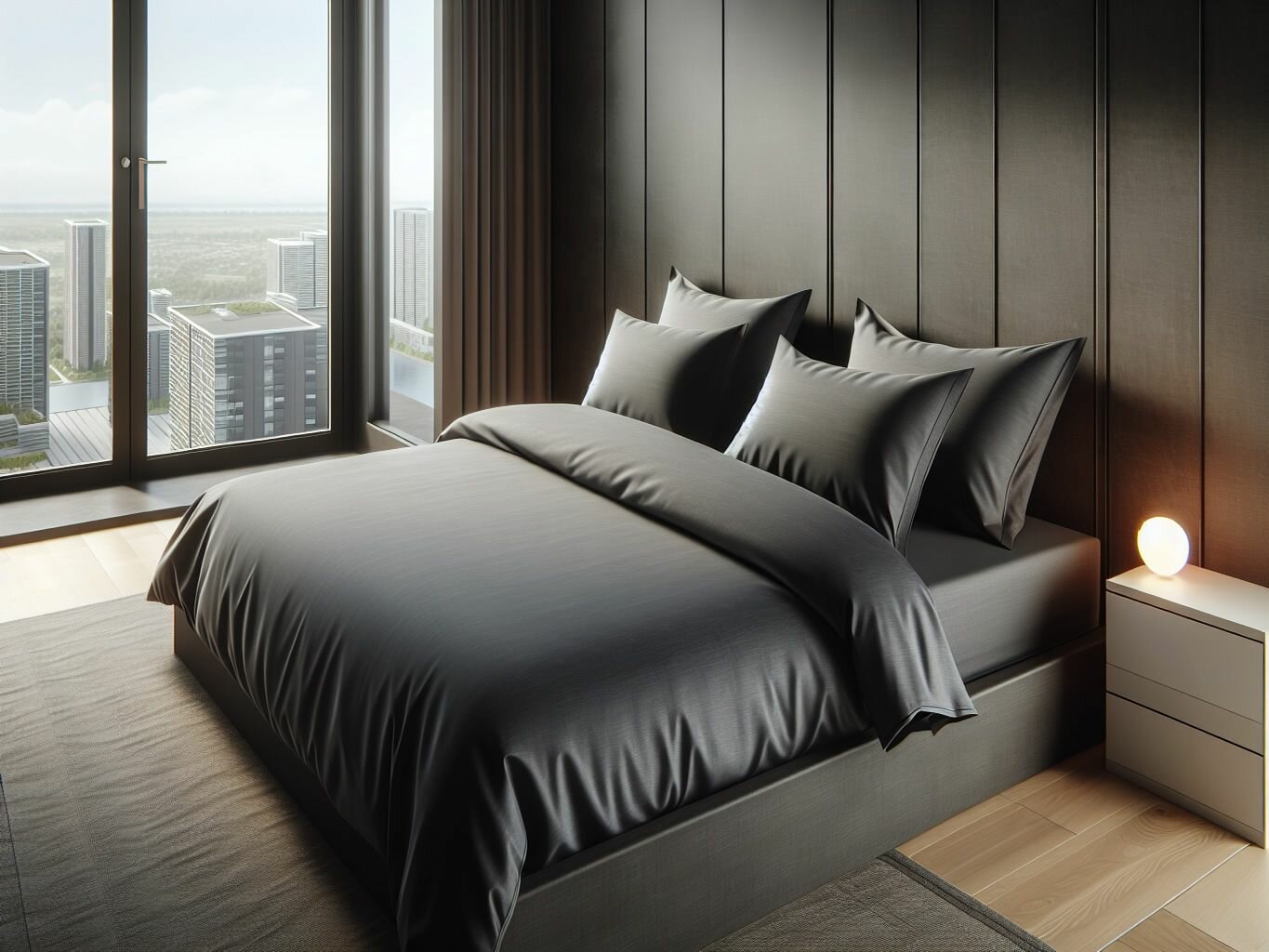 Наволочка из тенселя 40 х 40 - М - 60S 4393 Темно-серый