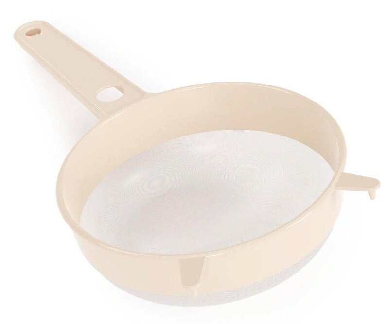 Сито Альтернатива М198 с ручкой пластик розовый 27х15х6.3см, диаметр 15см / аксессуары для кухни