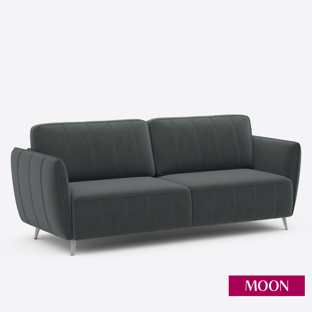 Диван-кровать раскладной пантограф (тик-так) MOON 173, темно-серый, 235х105х96 см, Эксклюзивная пена UniqFoam.