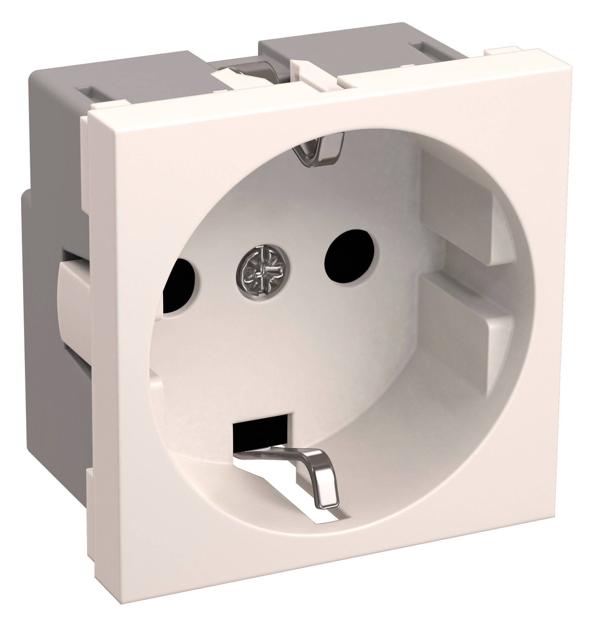 Розетка в кабель-канал с заземлением со шторками белый РКС-20-30-П-К праймер IEK CKK-40D-RSZB2-K01-K