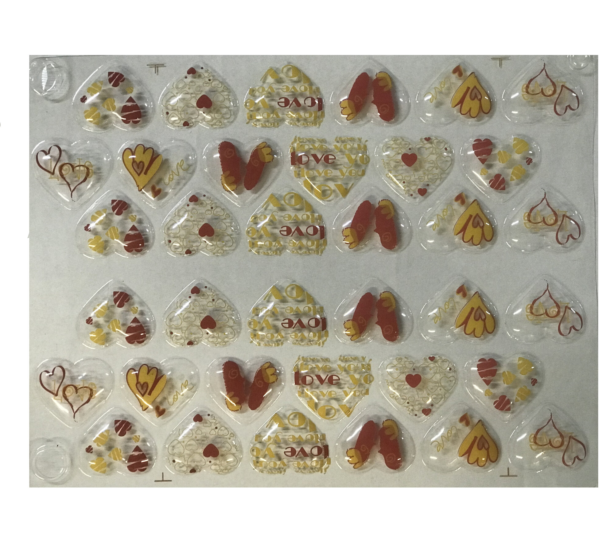 Шоколадная форма для декора Сердечки T225 (Набор из 1 шт.)