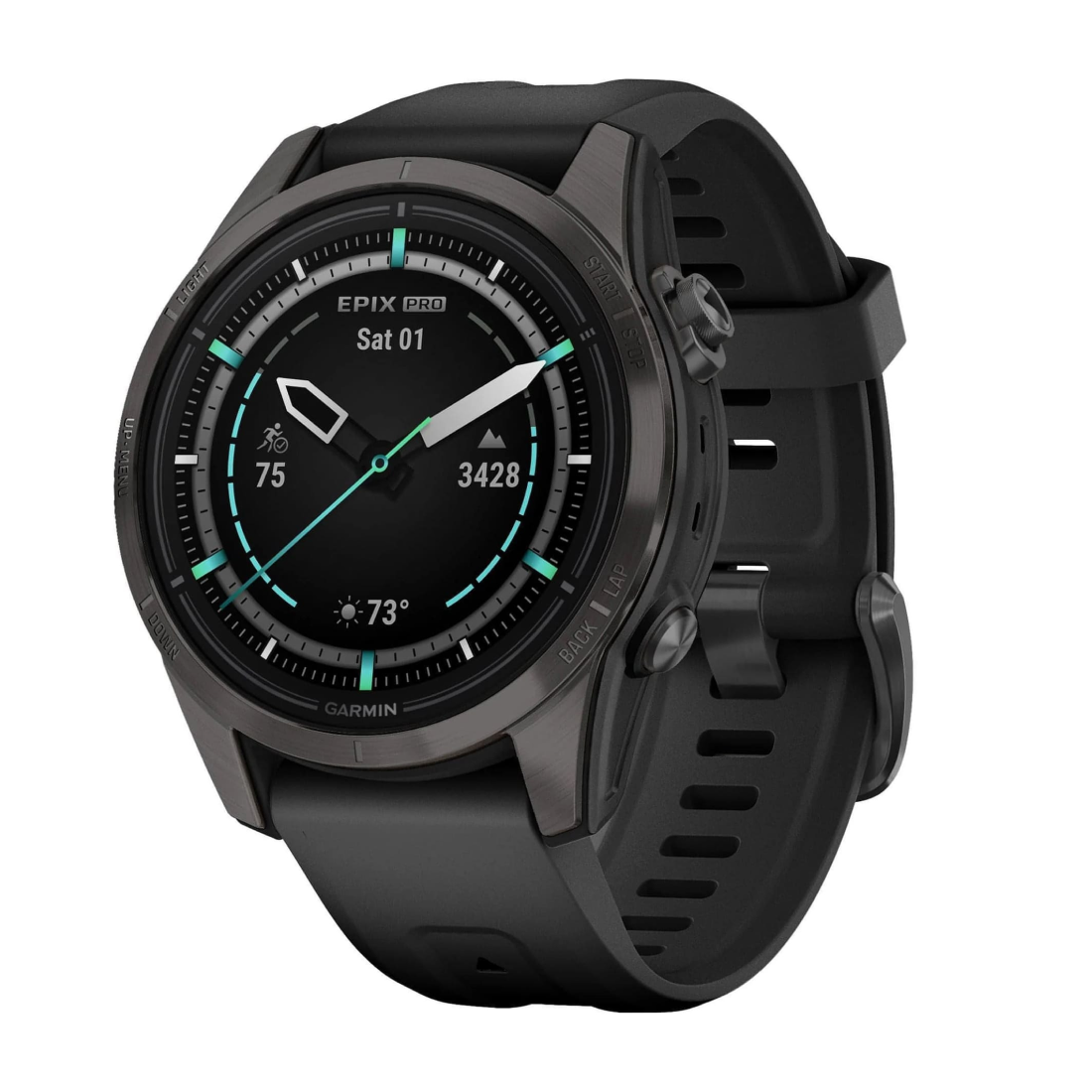 Garmin Epix Pro (Gen 2) – Sapphire Edition | 42 mm Carbon Gray DLC Titanium with Black Band