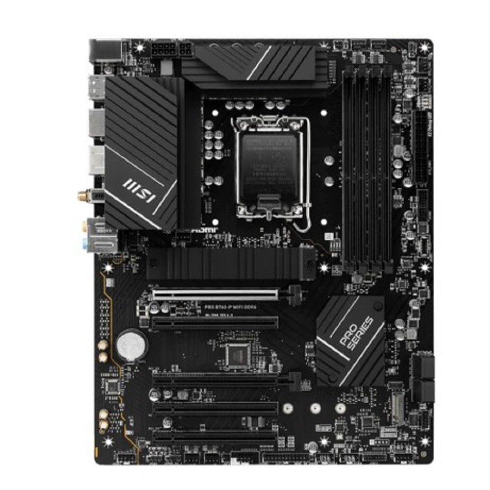 Материнская плата MSI PRO B760-P WIFI DDR4 B760, LGA1700, 4DDR4, 5PCI-Ex16, 3M.2, 4SATA3.0, 3USB3.2 Gen2, 3USB3.2 , Gen1