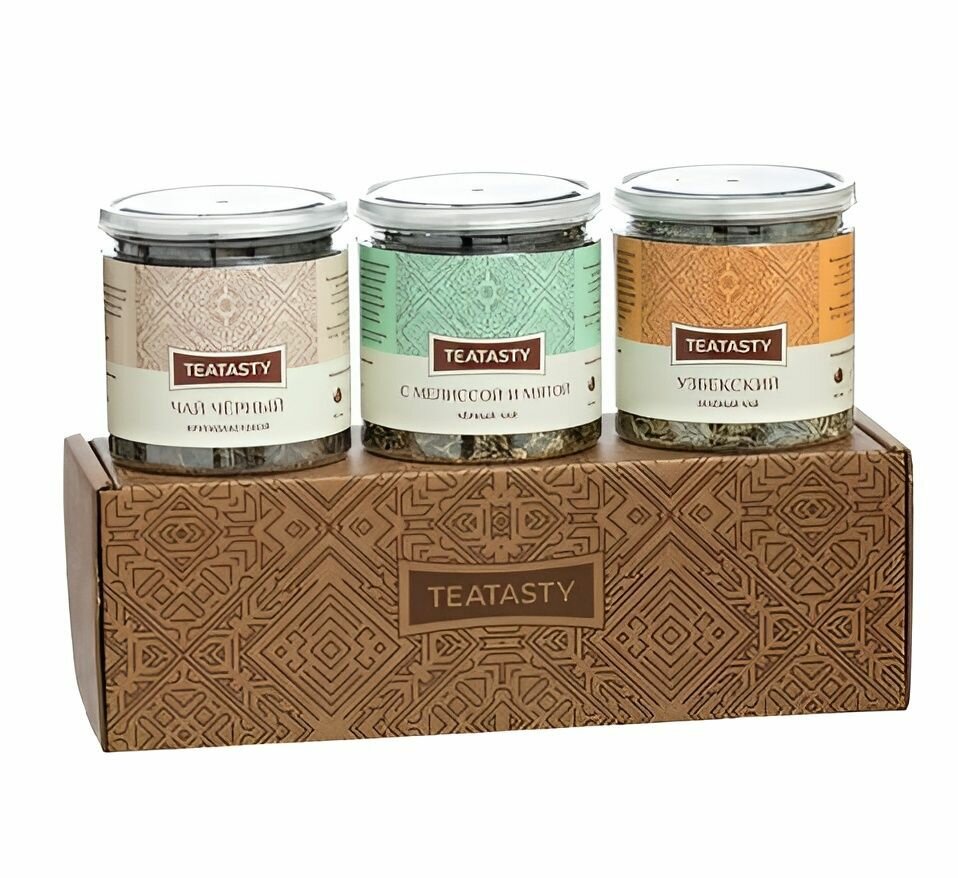 Подарочный набор чая LBS Tea, ассорти, листовой, крупнолистовой, 3 вида, 135г