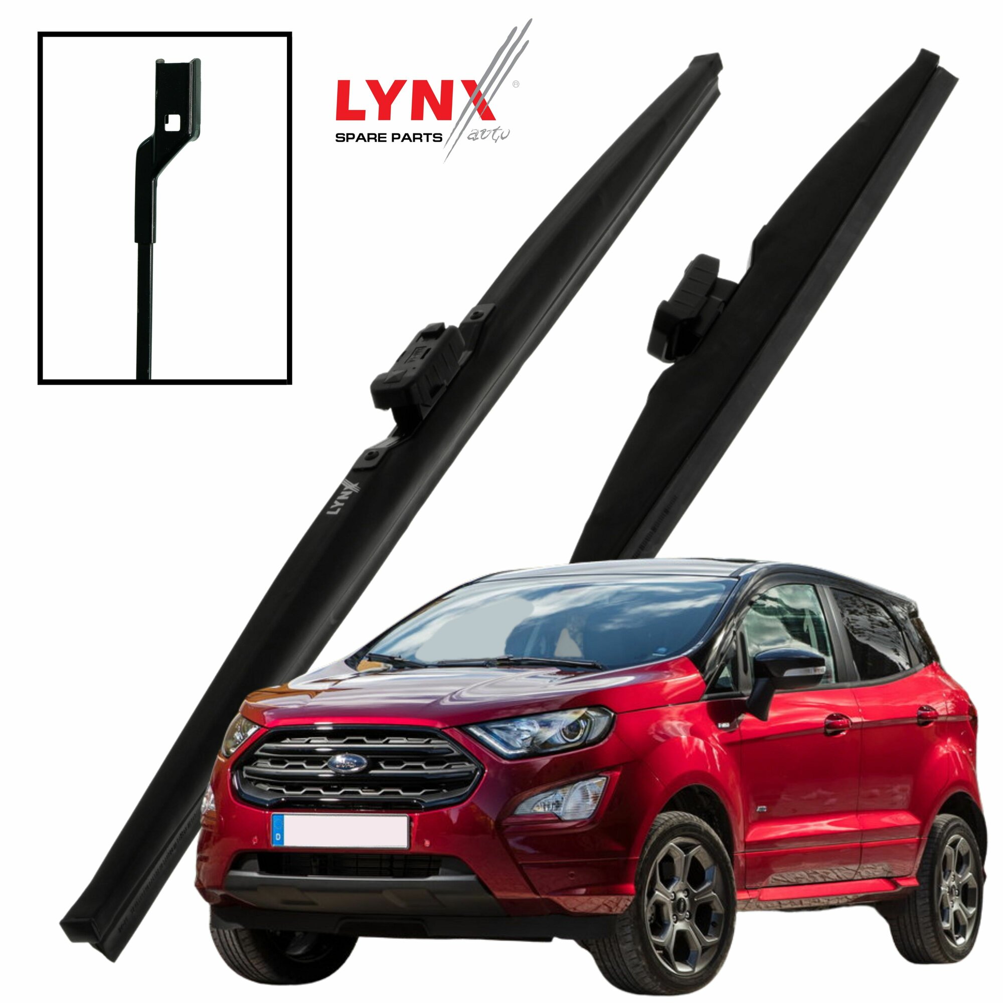 Дворники Ford EcoSport / Форд ЭкоСпорт рестайлинг 2017 2018 2019 2020 2021 2022 Щетки стеклоочистителя зимние LYNXauto к-т 2шт, 550мм-400мм