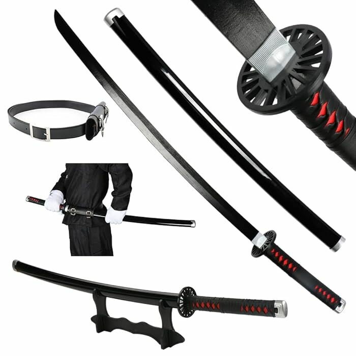 Demon Slayer Sword 104 см, Меч из аниме Истребитель демонов для косплея, Камадо Тандзиро, с держателем для пояса, длина
