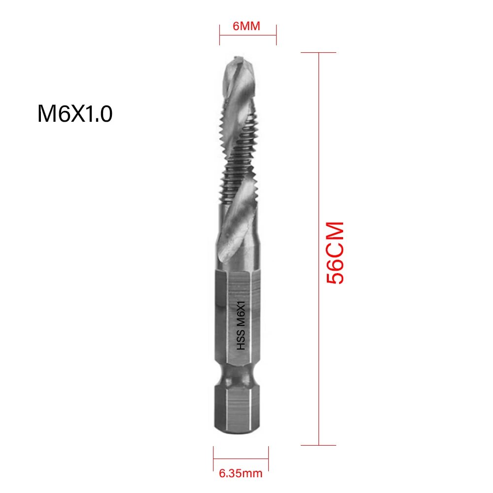 Метчик резьбы M6x1.0 HSS