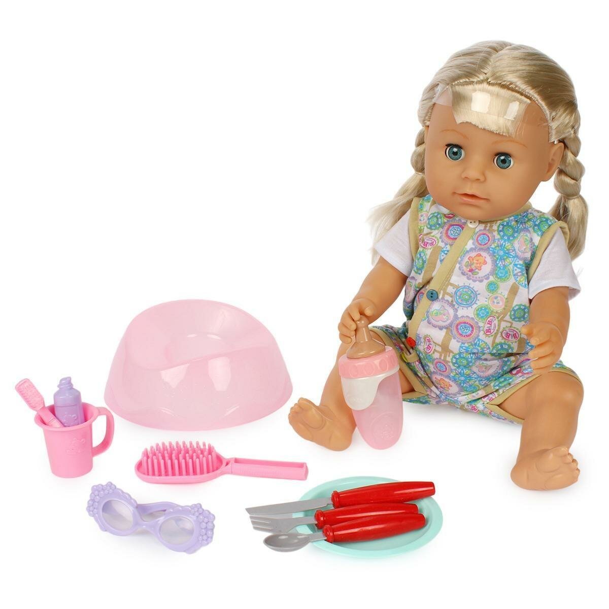 Пупс функциональный с аксессуарами, ходит, пьет из бутылочки, 45 см