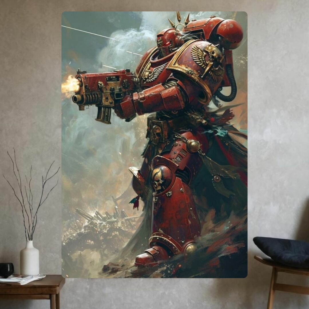 Картина на металле Космодесантник Warhammer 40 000, 20*30см