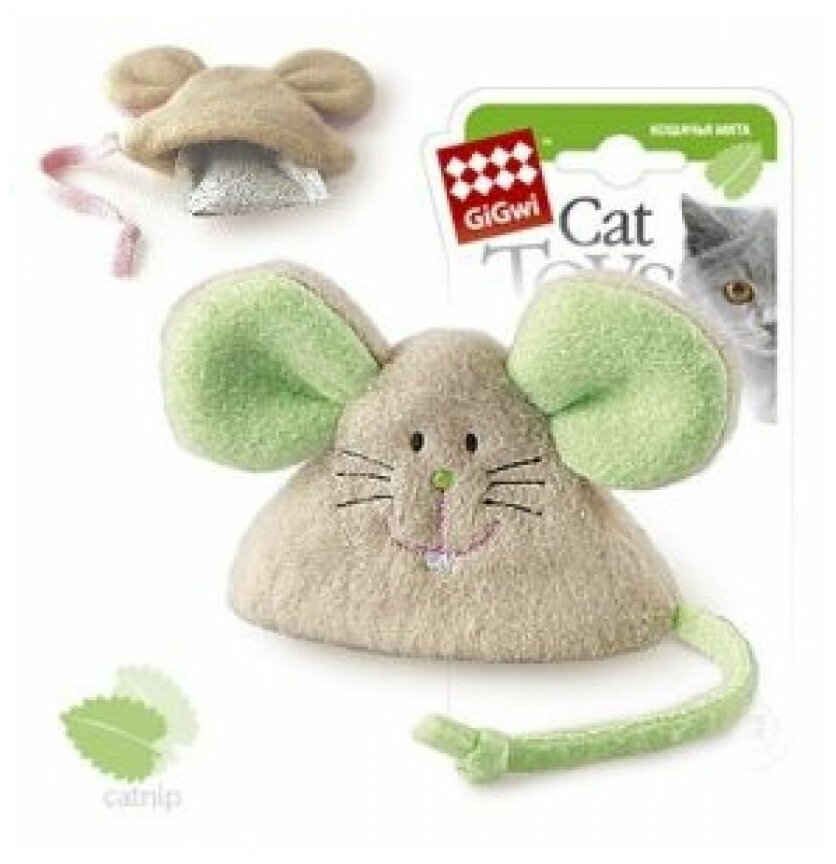 Игрушка для кошек GiGw Cat Toys Мышка с кошачьей мятой 9*8,5см