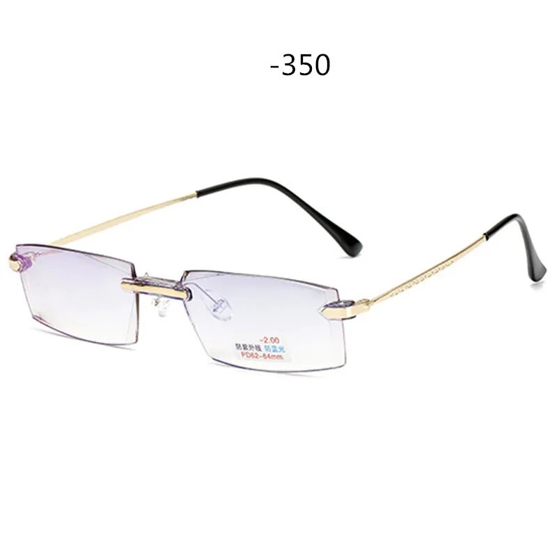 Без оправы очки Kaleidoscope Glasses для близорукости Gold-350