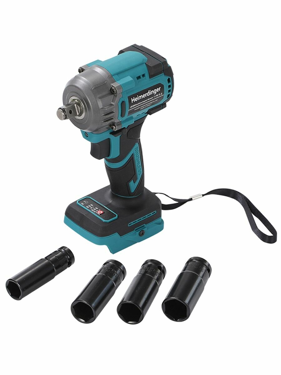 Гайковерт Heimerdinger LB160, бесщеточный, ударный, 550Нм, 18В, 4 насадки