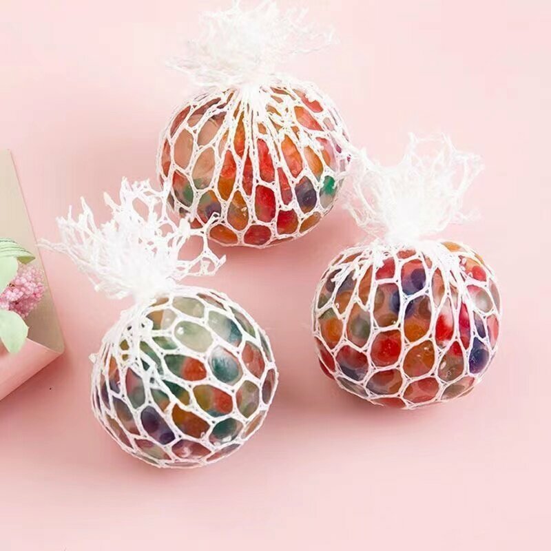 Игрушка мячик в сетке антистресс, Мяч мялка , Три пачки