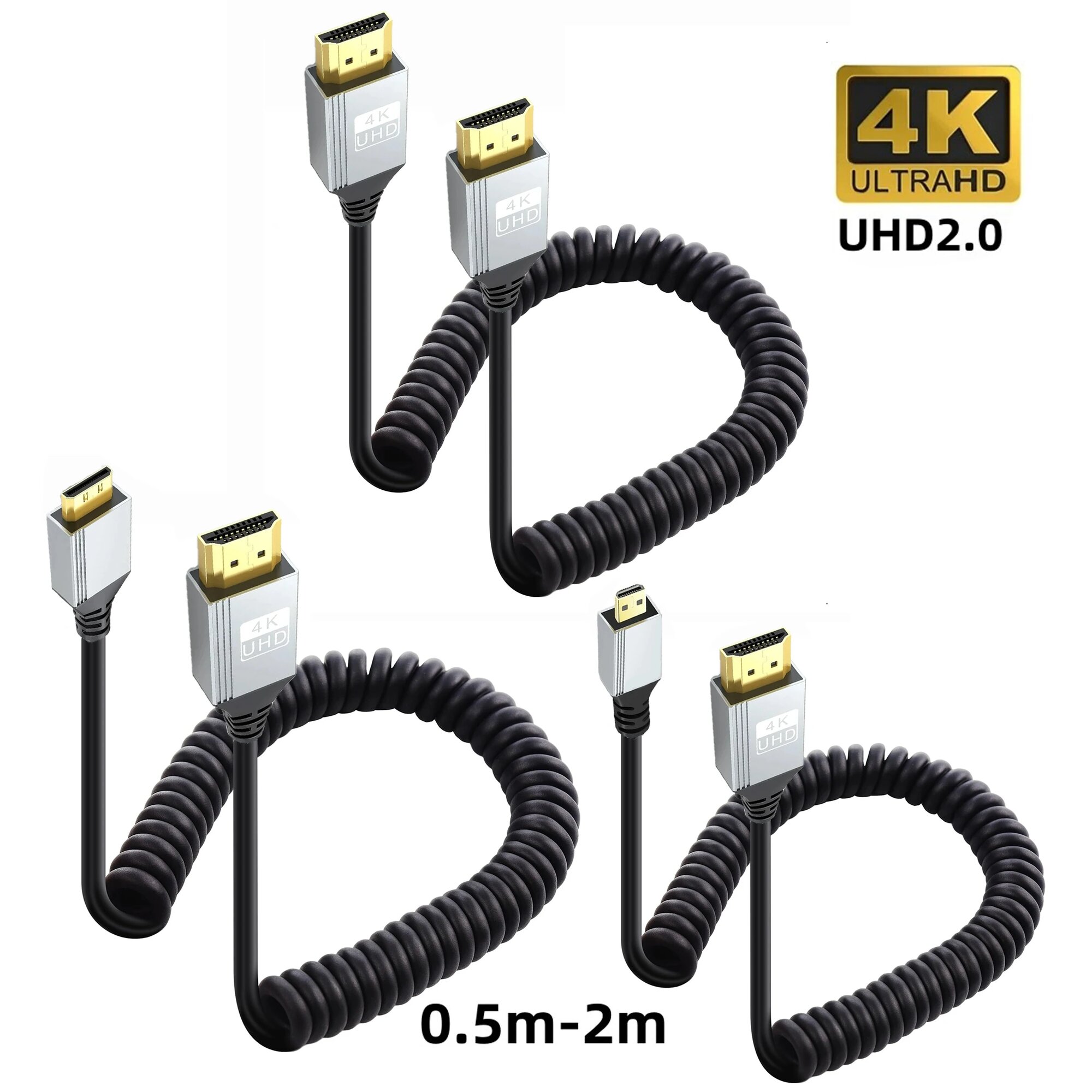 MicroHDMI - HDMI кабель, черный, Right — фото 1