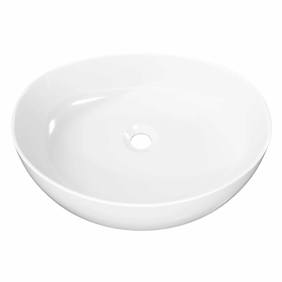 Накладная раковина Teymi Valma 50 фарфоровая, без отверстия под смеситель, раковина для ванной, 50 см, овальная, белая