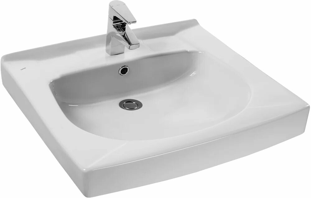 Раковина над стиральной машиной Santek Пилот 1WH301971 62 квадратная, белая, фарфоровая, российская