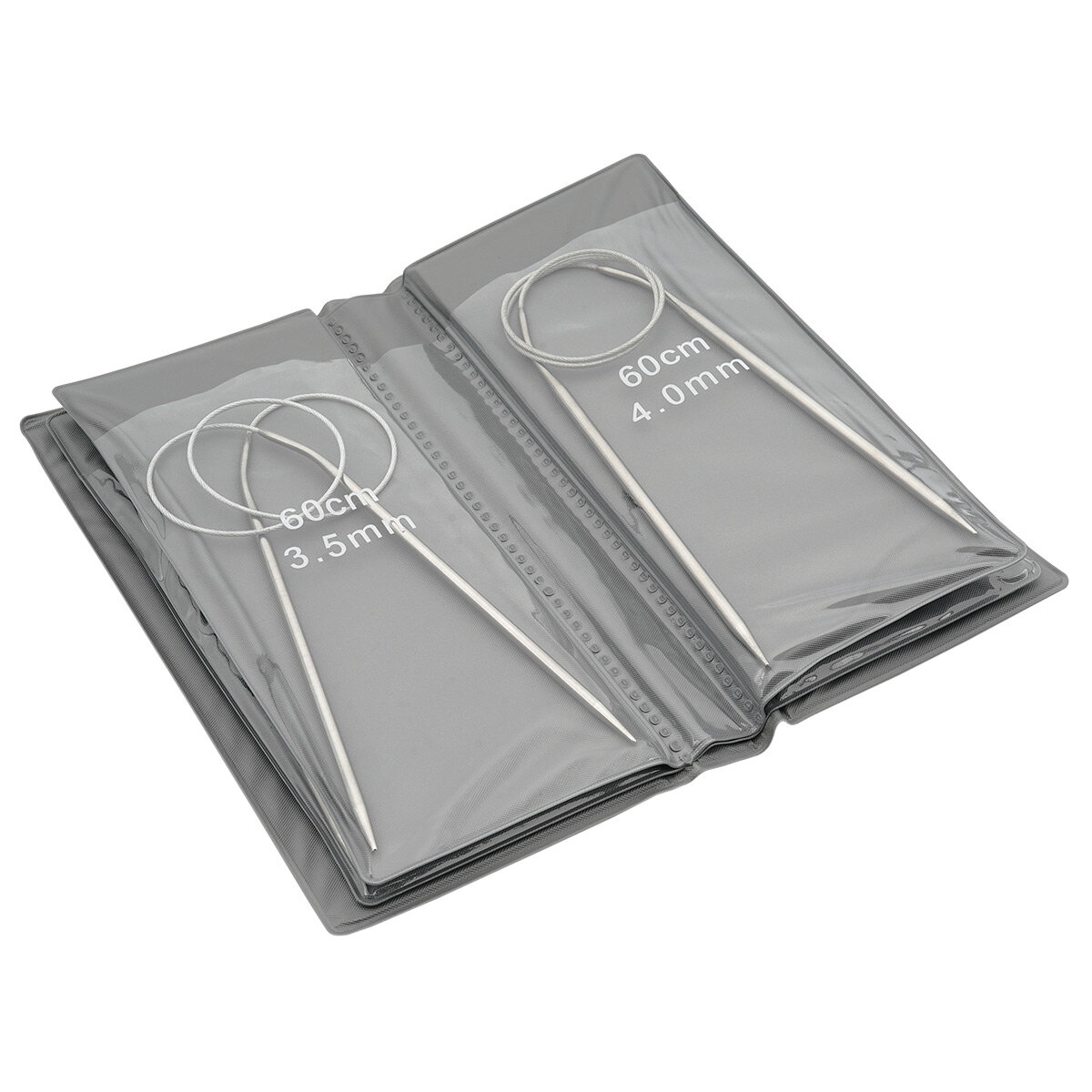 Набор круговых спиц для вязания 60 см, 8 размеров (2 мм-6 мм), металл, Hobby&Pro