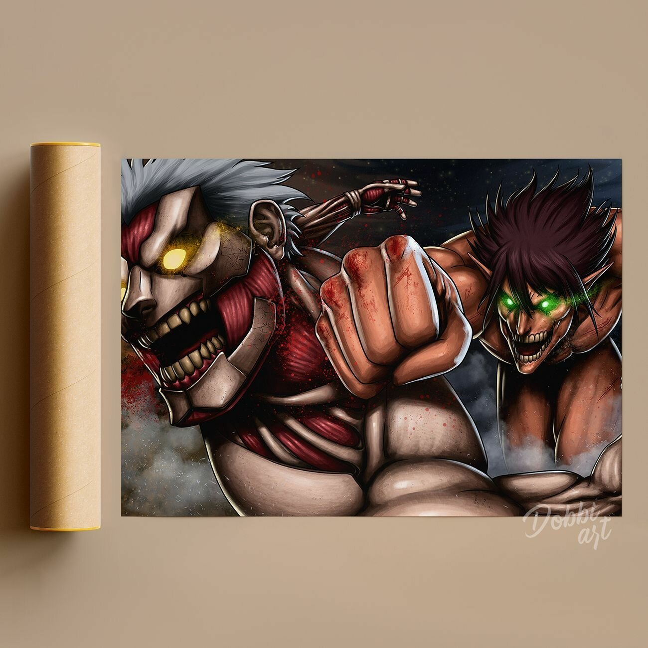 Постер Атака Титанов 40х50 см без рамы/ Attack on Titan, Эрен Райнер/ Плакат по аниме, для интерьера, в подарок