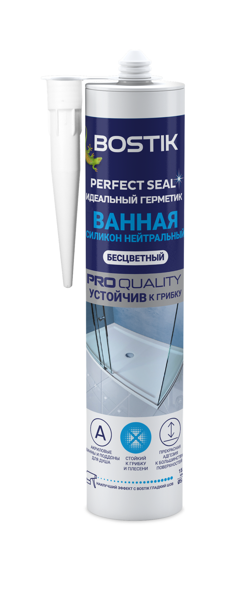 BOSTIK Perfect Seal Идеальный герметик Ванная Силикон Нейтральный прозрачный 280мл.