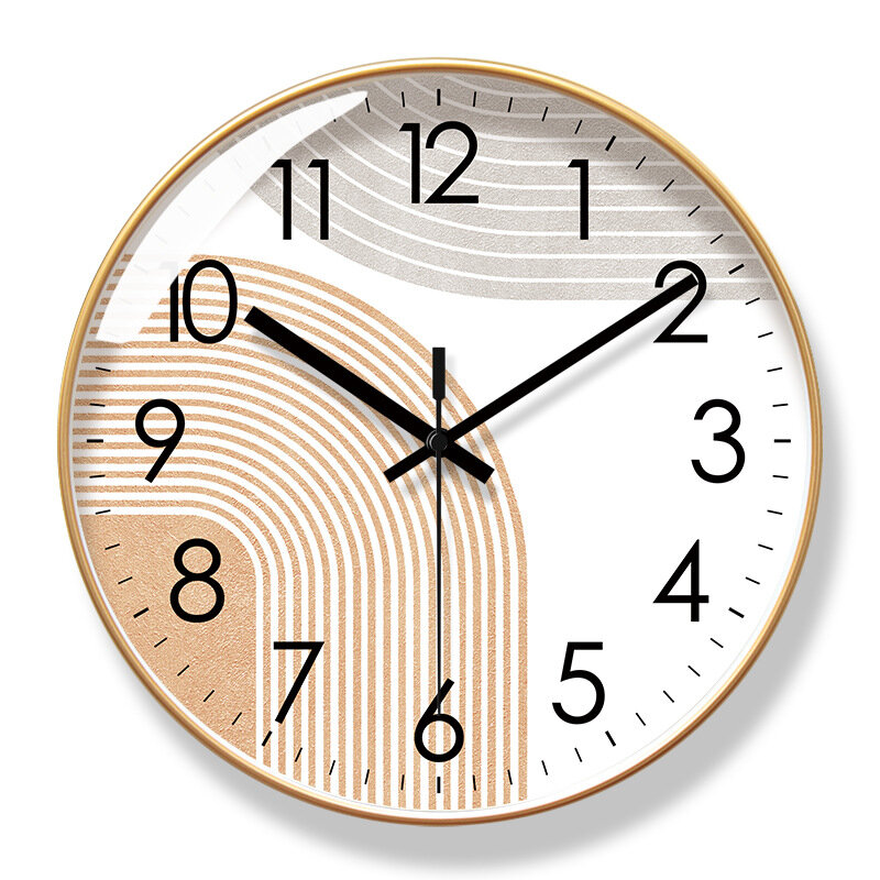 Минималистичные настенные часы | Бесшумные кварцевые часы 30 см с абстрактным дизайном и мягкими полосками | Декоративные часы без тиканья для гостиной, спальни, офиса