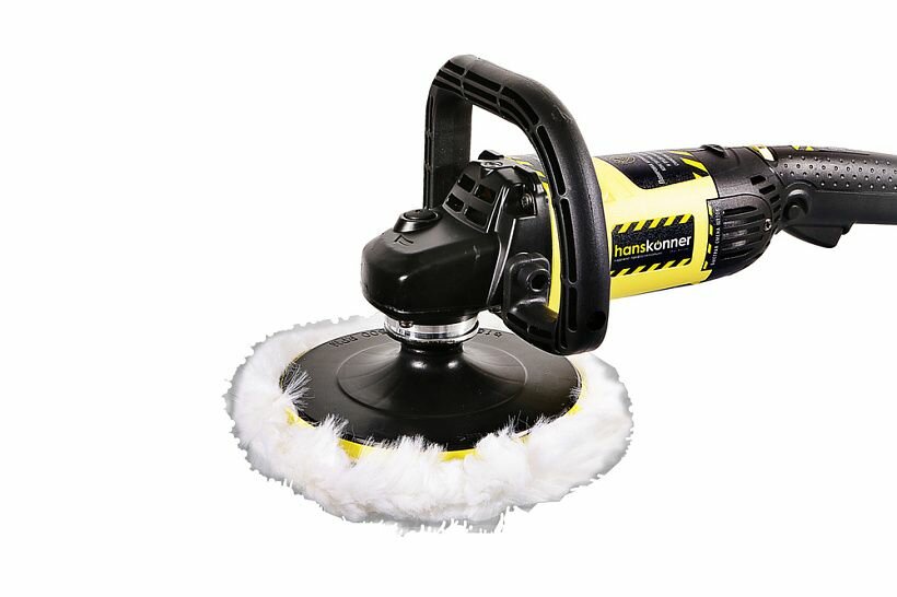 Полировальная машина для автомобиля, сетевая шлифовальная машинка HANSKONNER HAG918CP, 1400 вт, диск 180 мм, поддержание оборотов под нагрузкой