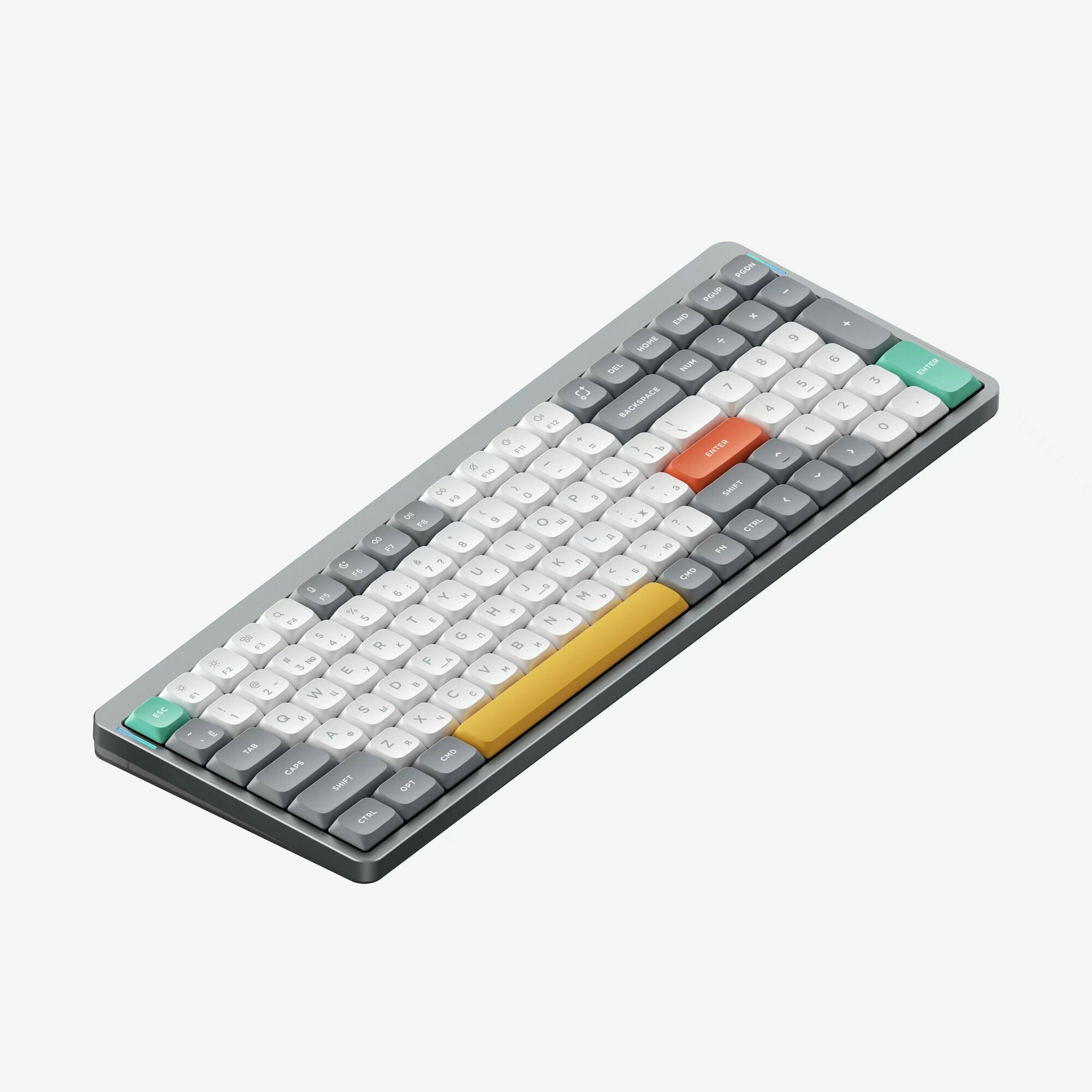 Беспроводная механическая клавиатура QMK Nuphy AIR96v2 Lunar Gray, RGB, Hot Swap, Red Switch