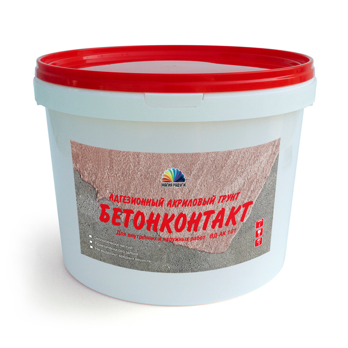Грунтовка адгезионная бетон-контакт Магия Радуги ВД-АК-101, 12 кг