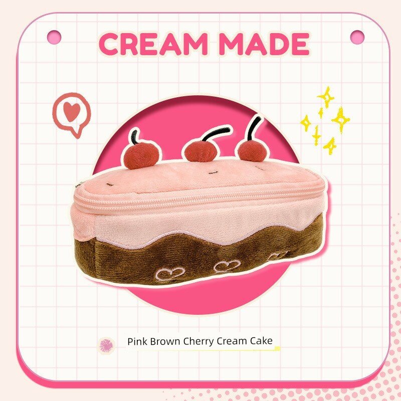 Высококачественный пенал в форме вишневого торта, новый дизайн в стиле ins, простой дизайн, большая вместимость, милый