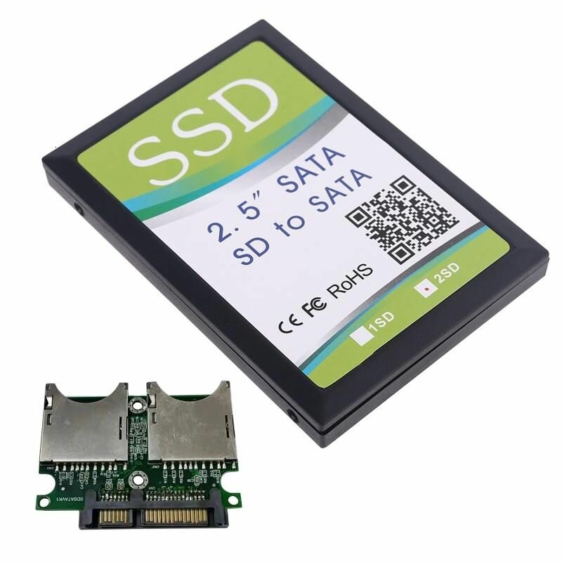 2-портовый адаптер SATA для карт памяти SD/SDHC/SDXC/MMC, Другое