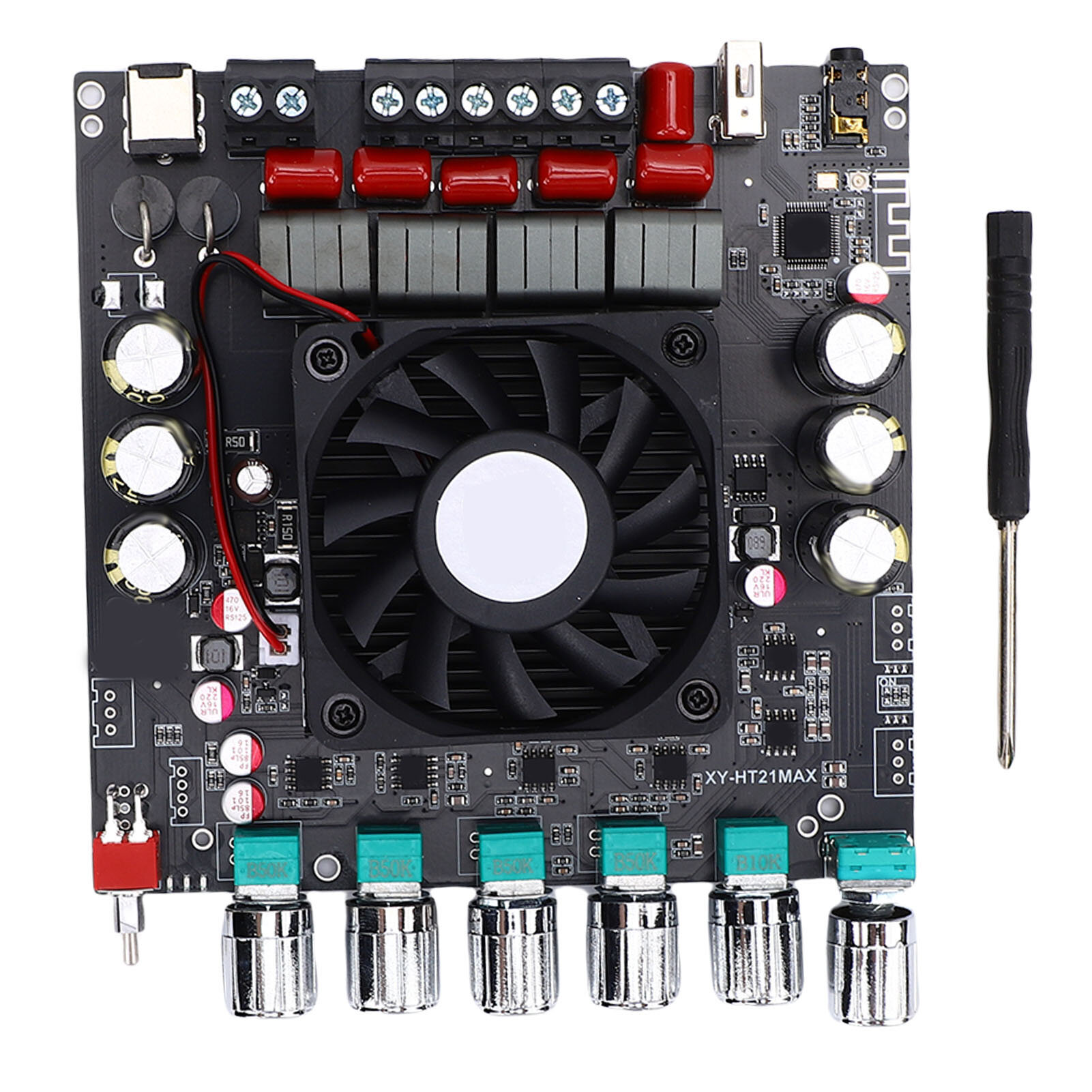 2.1 Channel Bluetooth Audio Amplifier Board 200Wx2+400W High Low Pitch Adjustment Digital Audio Amp Board for Home Speaker