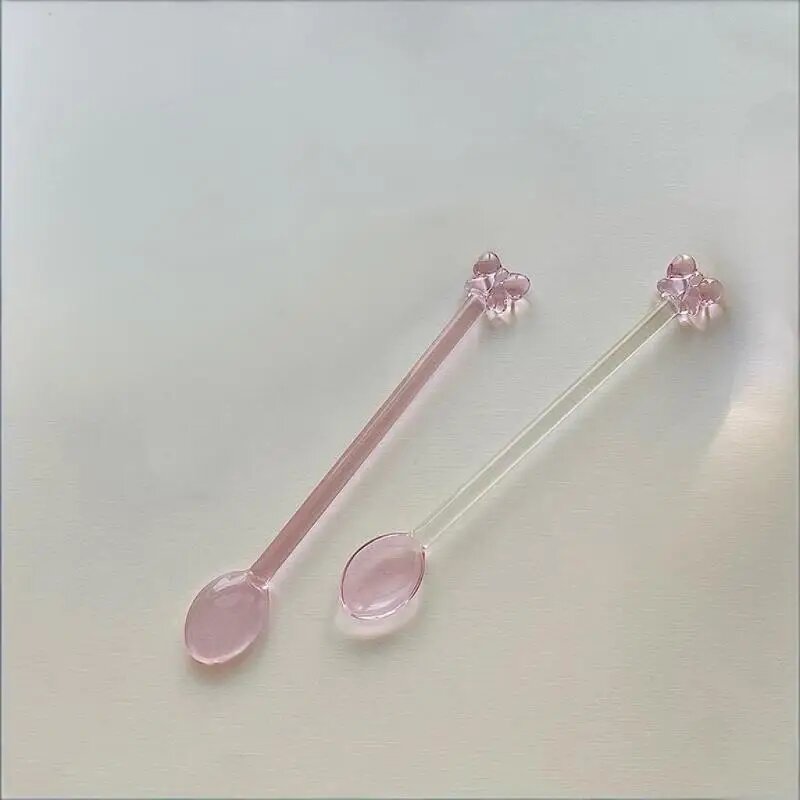 Розовая стеклянная ложка PlumHOME, Цвет: C
